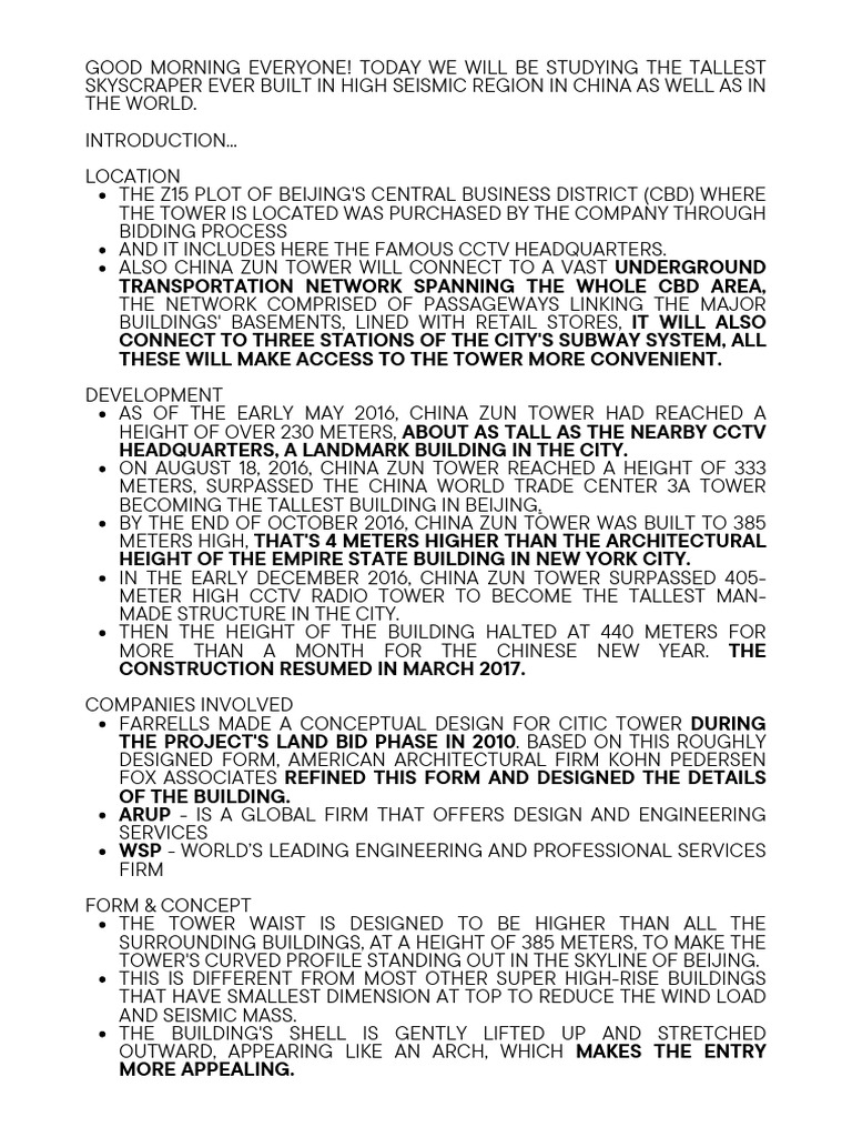 CITIC TOWER - SCRIPT | PDF | Electricity | Electrical Engineering