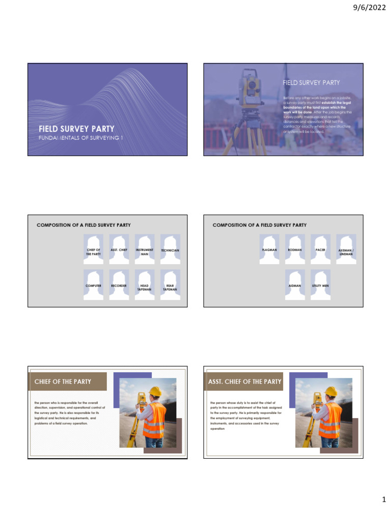 02 CE268 Field Survey Party | PDF | Surveying