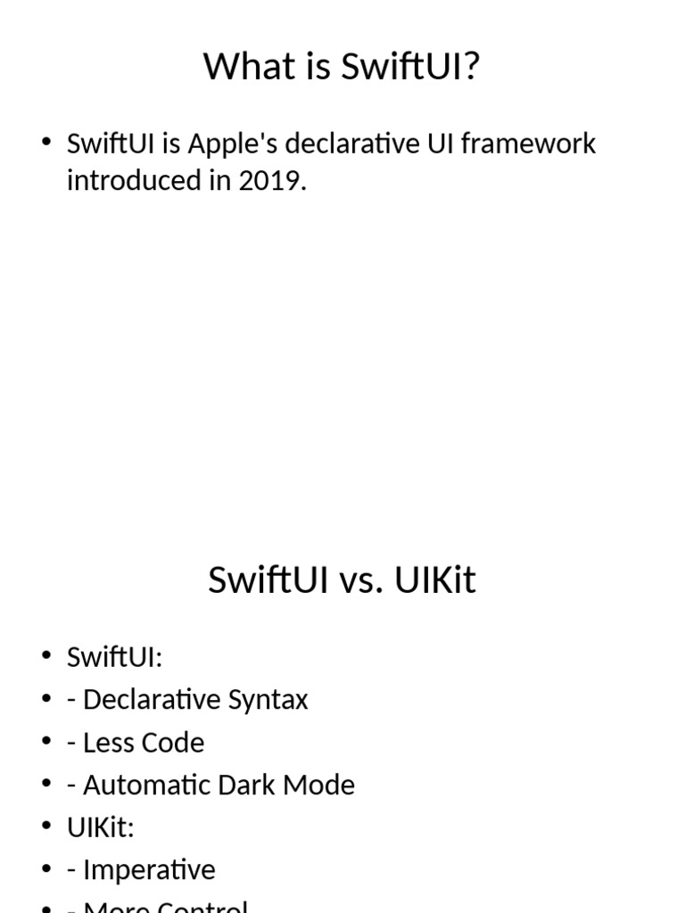 SwiftUI vs. UIKit | PDF SwiftUI vs. UIKit | PDF