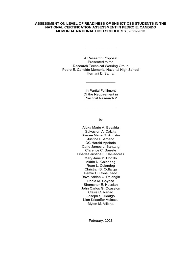 SHS ICT Students' Readiness Assessment | PDF | Educational Technology ...