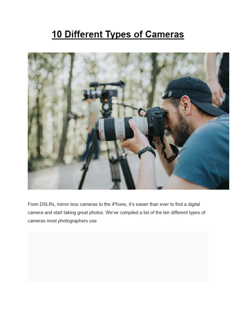 10 Different Types of Cameras | PDF | Digital Single Lens Reflex Camera ...