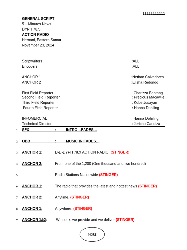 General Script Template | PDF