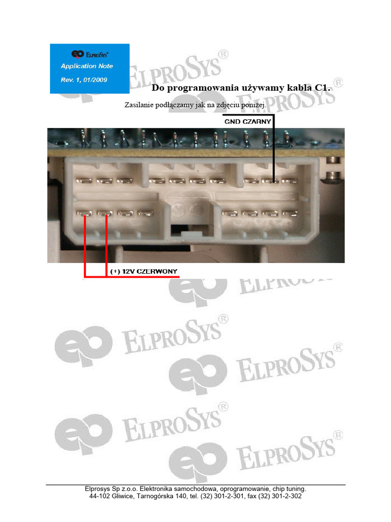 Do Programowania U Ywamy Kabla C1: Zasilanie Pod Czamy Jak Na ZDJ Ciu Poni Ej | PDF
