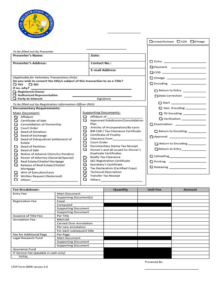 LRA Registration Application Form Front Final 201502061 | PDF | Deed ...