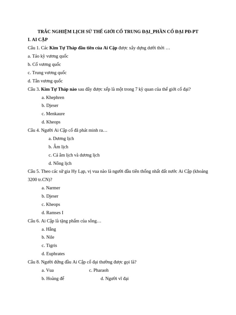 520130763 150 cau trắc nghiệm LSVMTG1 | PDF