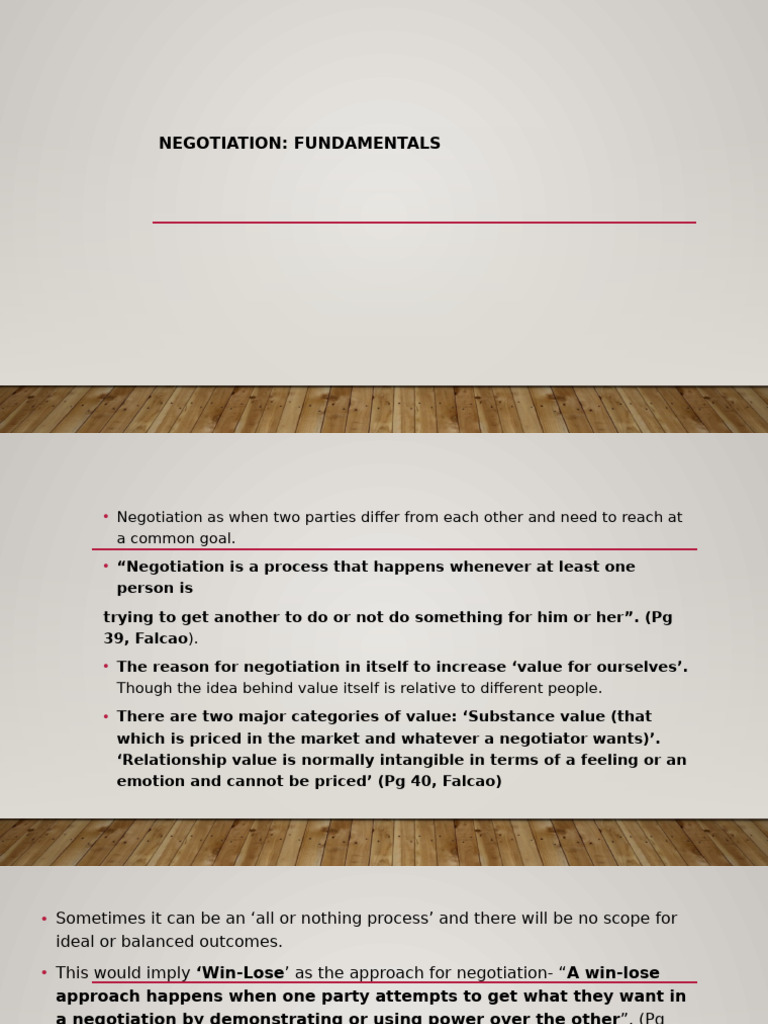 Negotiation Fundamentals Overview | PDF | Negotiation | Bargaining