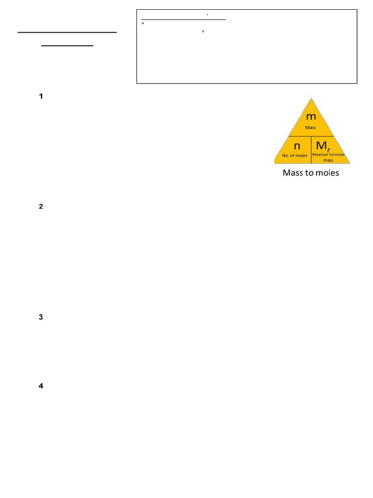 Calculating Moles of a Solid | PDF | Mole (Unit) | Chemical Elements