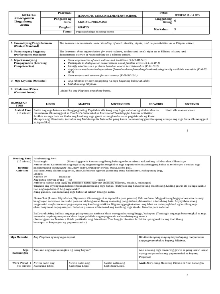 LE_Kindergarten_Q3_Week6 | PDF