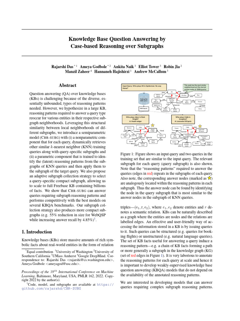 Knowledge Base Question Answering by Case-Based Reasoning Over ...