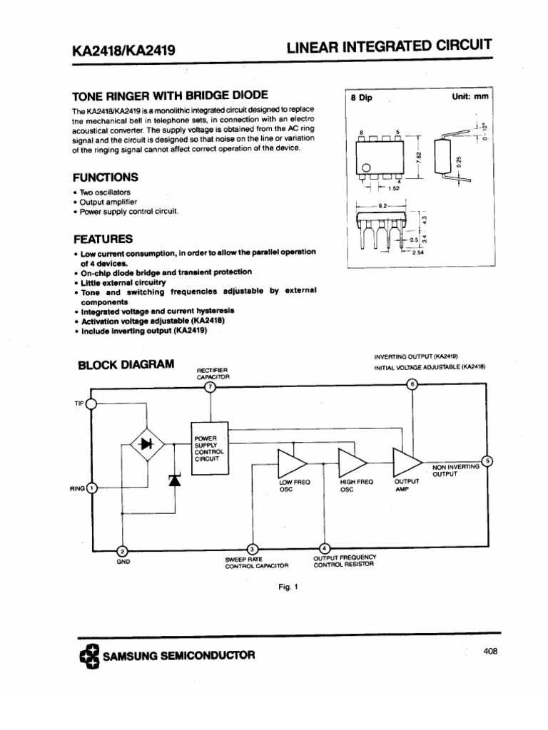 KA2418 - Tone Ringer | PDF