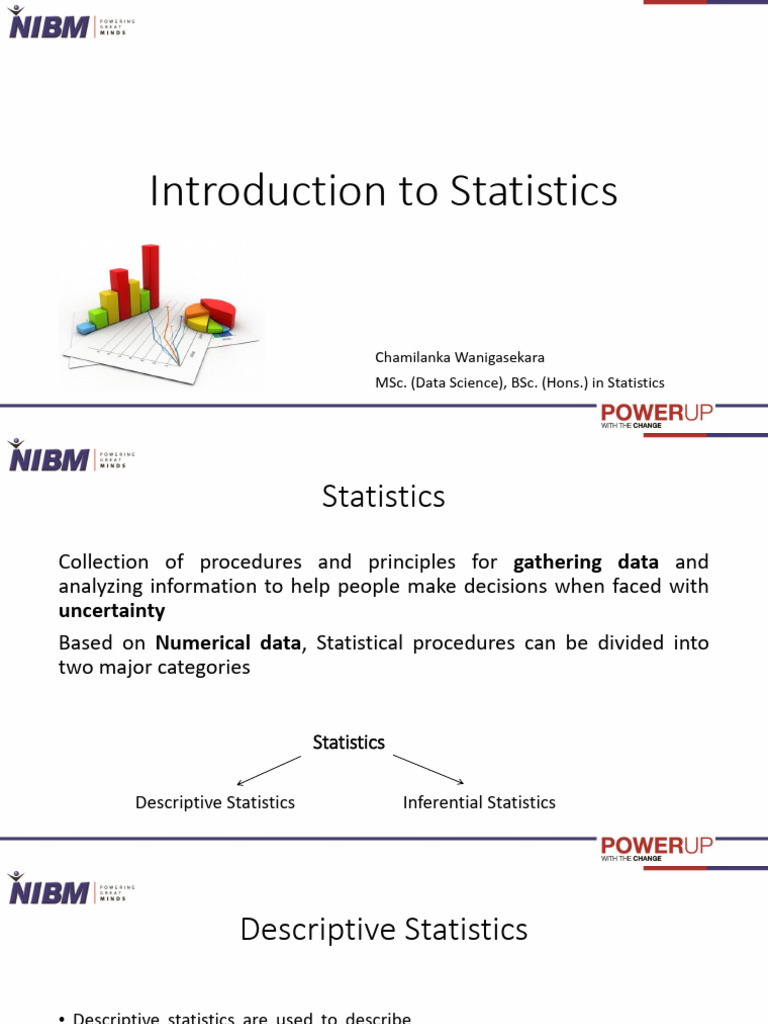 Lecture 01-Introduction to Statistics | PDF | Statistics | Probability Distribution