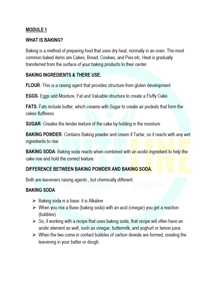 Introduction To Baking - Module 1 - 240701 - 155237 | PDF | Baking ...