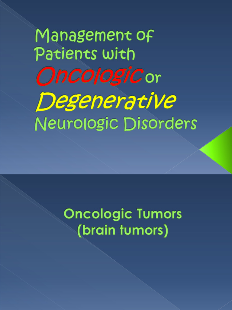 Patients With Oncologic or Degenerative Neurologic Disorder | PDF ...