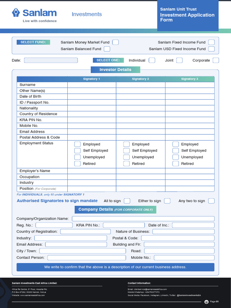SUT New Client Application Form Fillable | PDF | Banks | Investing