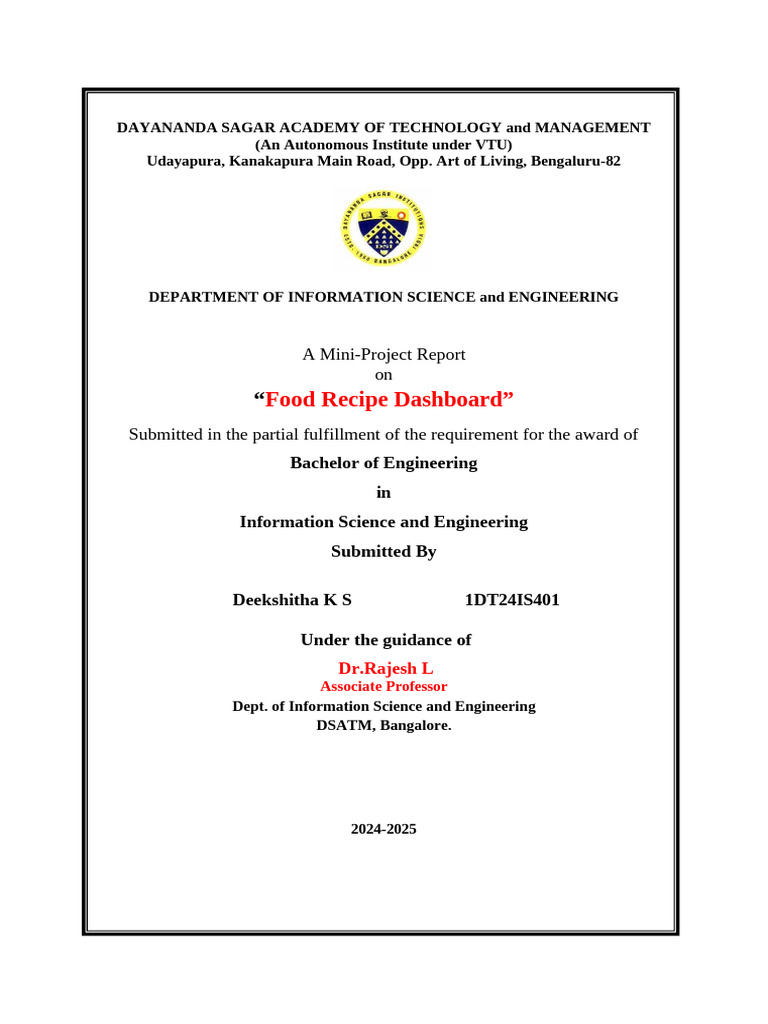1&2. Cover page and Certificate (1) (2) | PDF