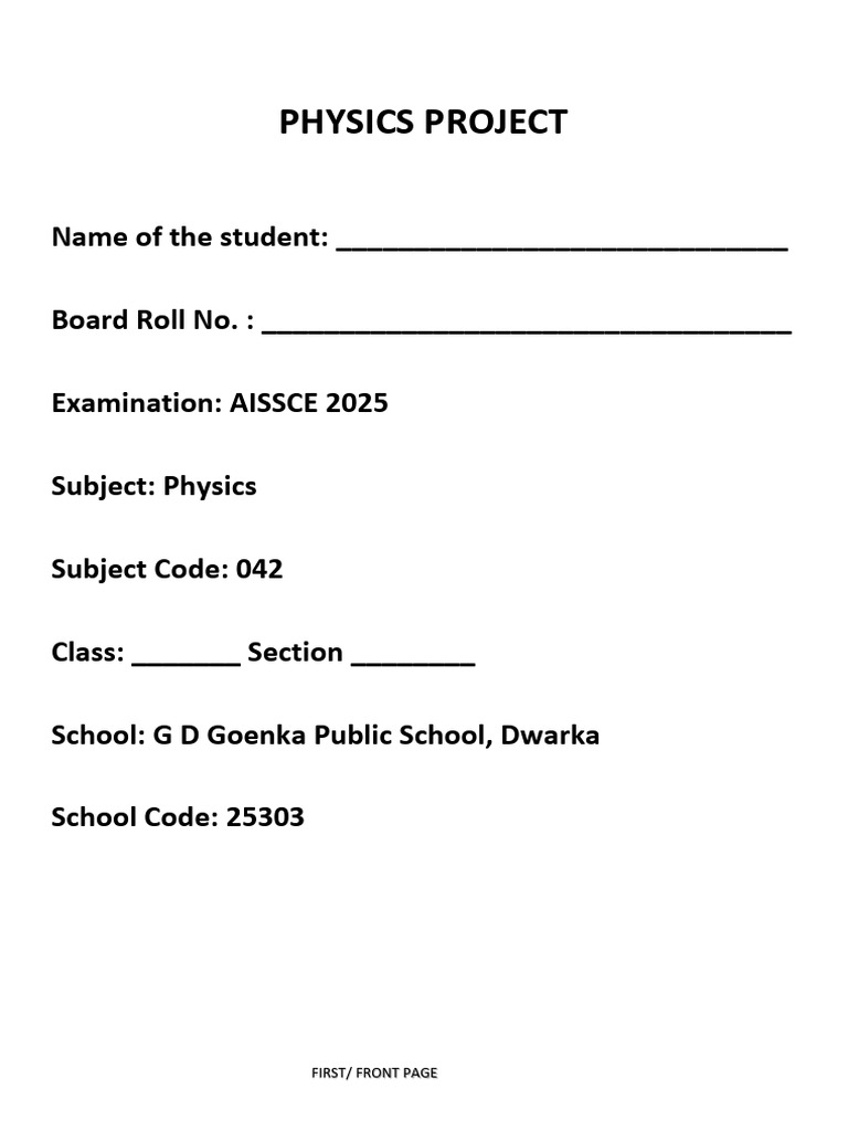 Phy Project Format | PDF