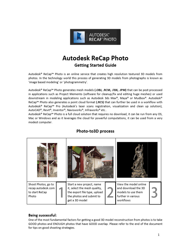 Getting Started Guide ReCap Photo | PDF | 3 D Computer Graphics | Autodesk