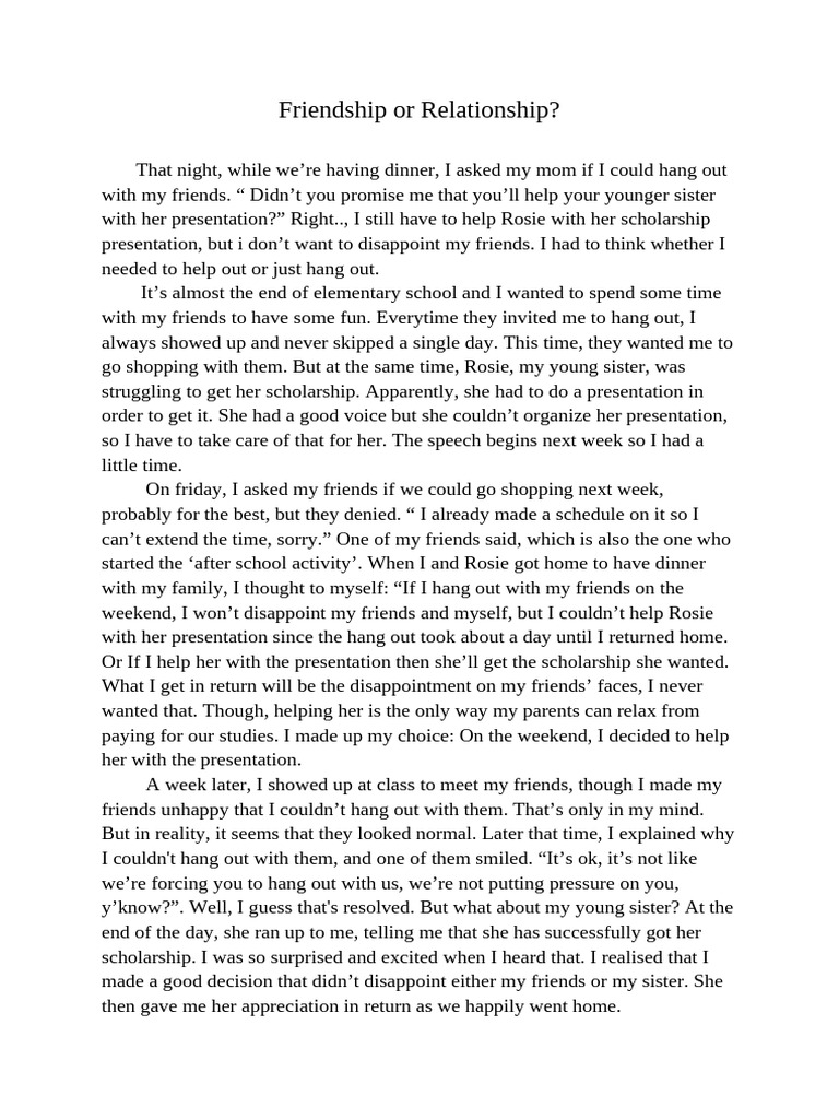 Friendship or Relationship | PDF