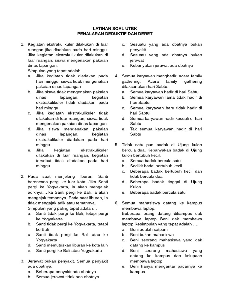 LATIHAN SOAL UTBK | PDF