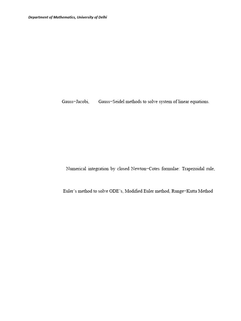 Numerical Analysis Course Overview | PDF
