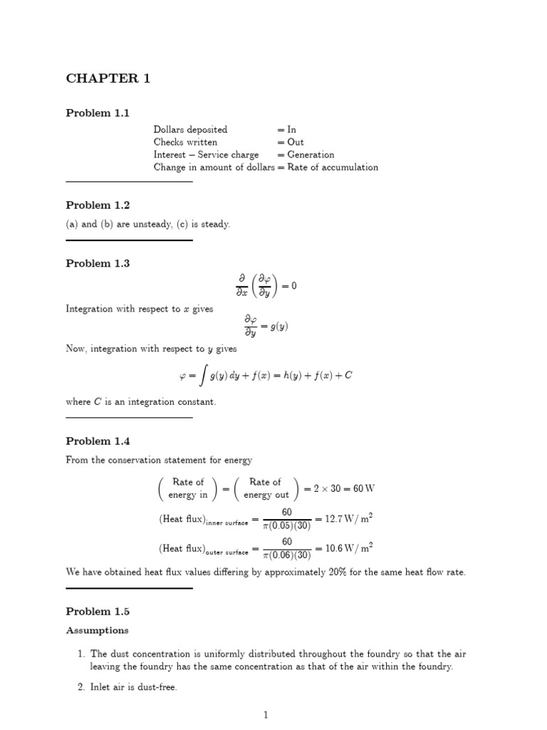 Answers To Exercises in Modeling in Transport Phenomena (2nd Edition ...