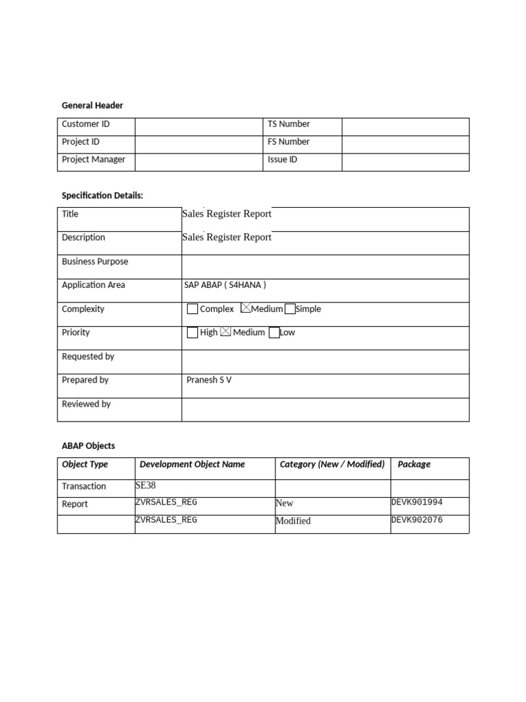Sales Register Report in SAP S4HANA | PDF | Databases | Information ...