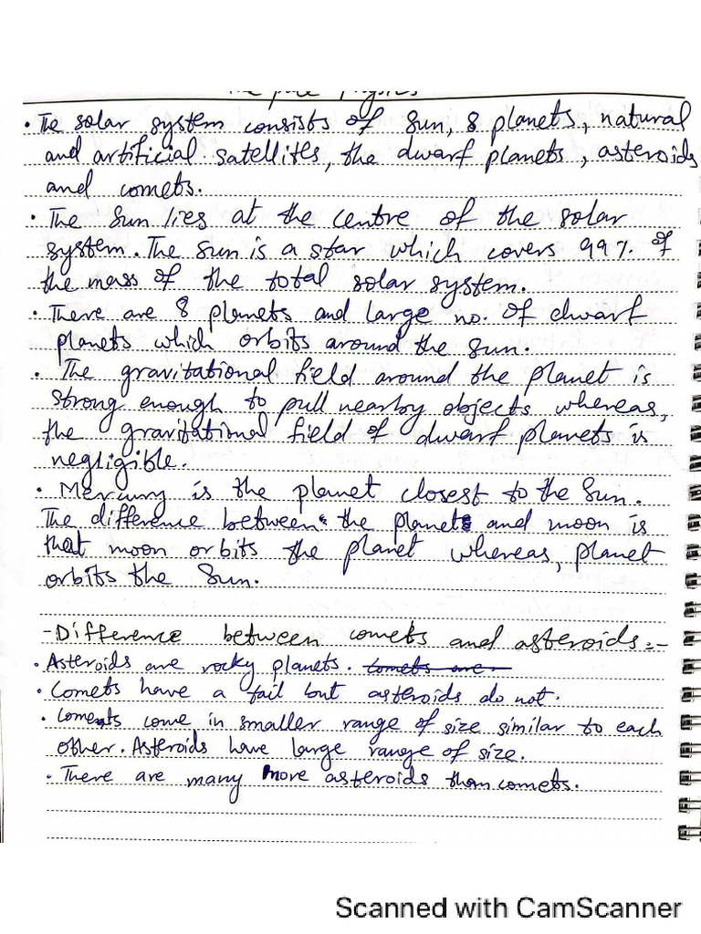 SPACE PHY. Class Notes | PDF