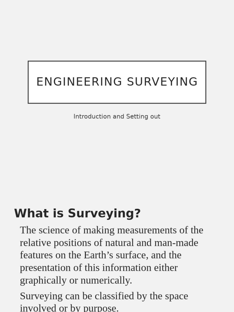 Topic 1 Intro and Setting Out | PDF | Surveying | Topography