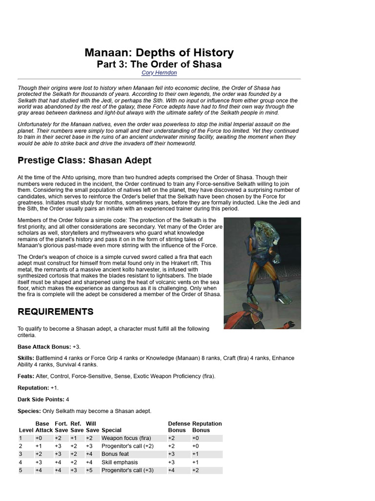 Selkath Force Adepts' Legacy | PDF | Sith | Jedi