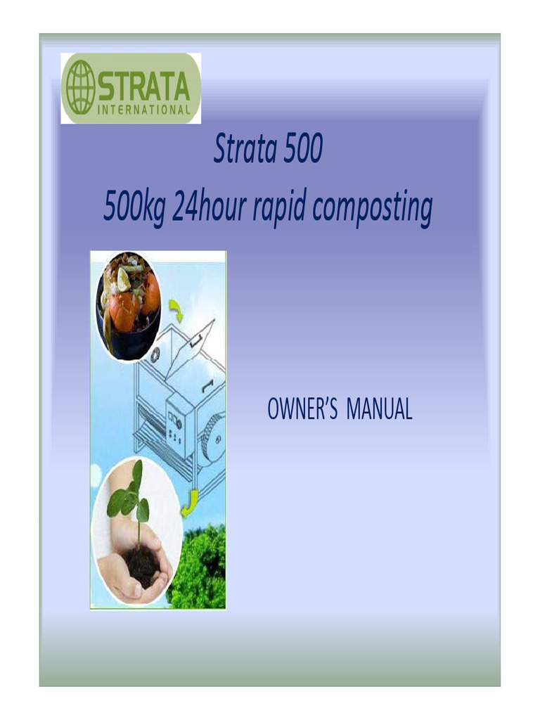 Strata 500 Composting Machine Manual | PDF | Machines | Manufactured Goods