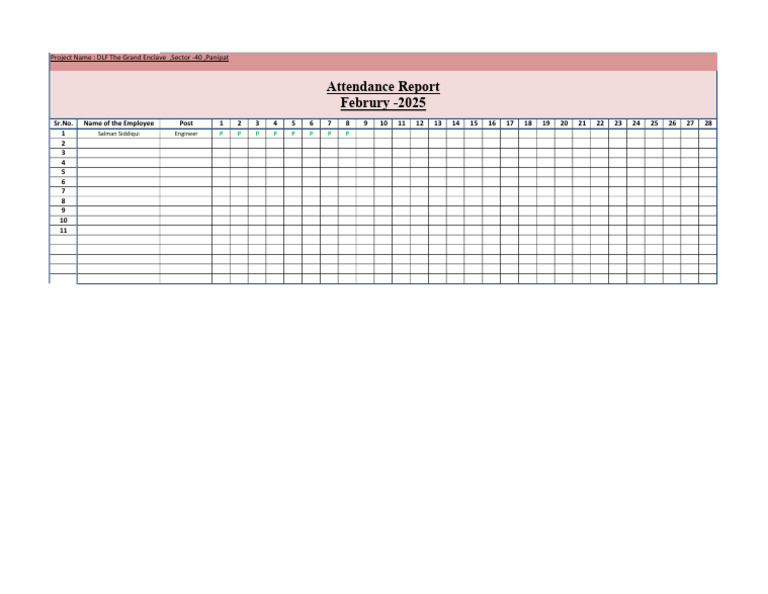 Attendance Report Fab-25 | PDF