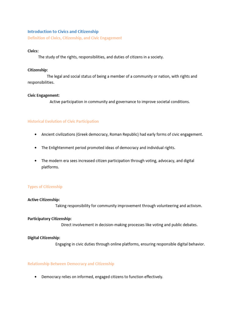 Civics Lec1 | PDF | Citizenship | Governance