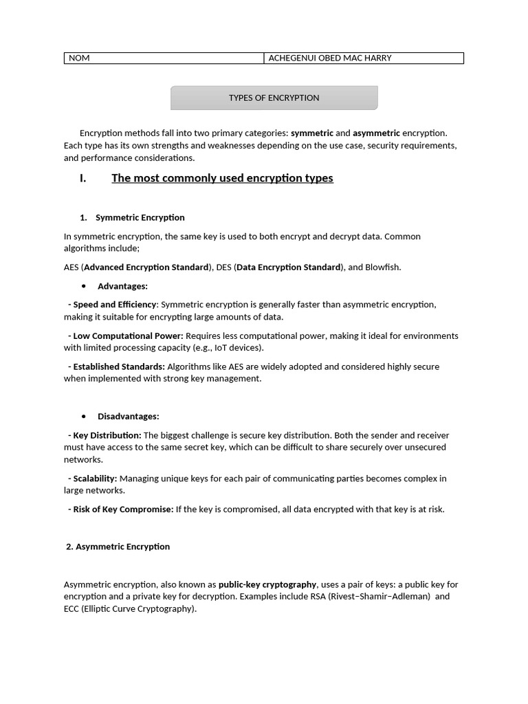 Types of Encryption Explained | PDF | Public Key Cryptography | Encryption