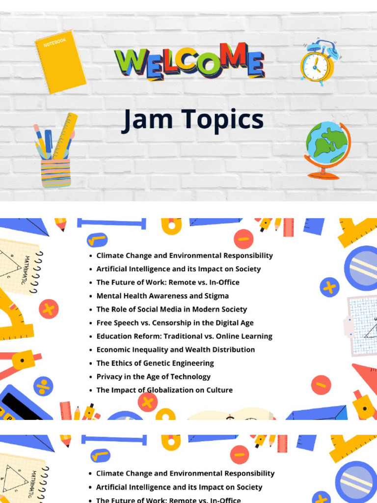 Jam Topic For 2025 | PDF