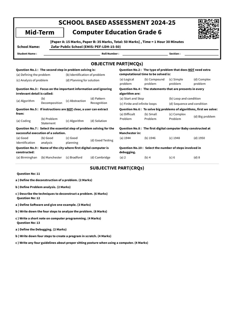 Computer Education Grade 6 (E) | PDF | Algorithms | Control Flow