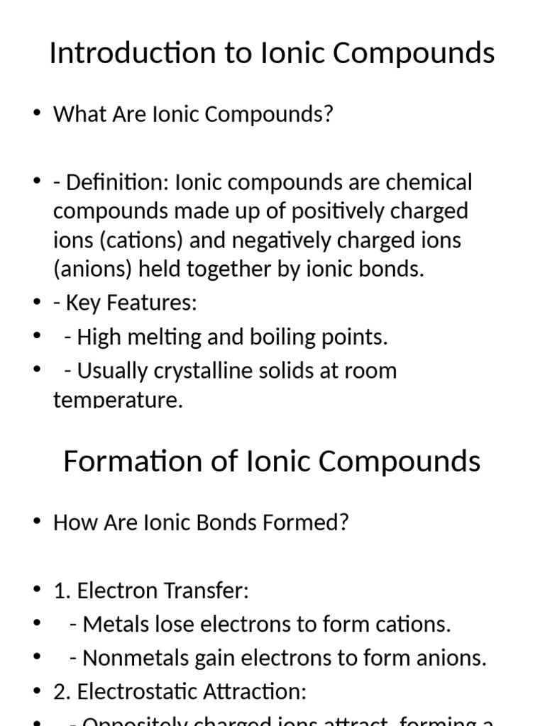 Understanding Ionic Compounds Basics | PDF | Salt (Chemistry) | Ion