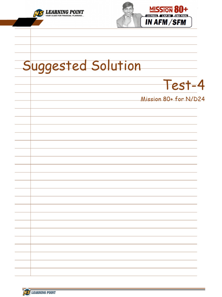 04_AFM Test-4 Suggested Mission 80+ for ND24 | PDF | Option (Finance ...