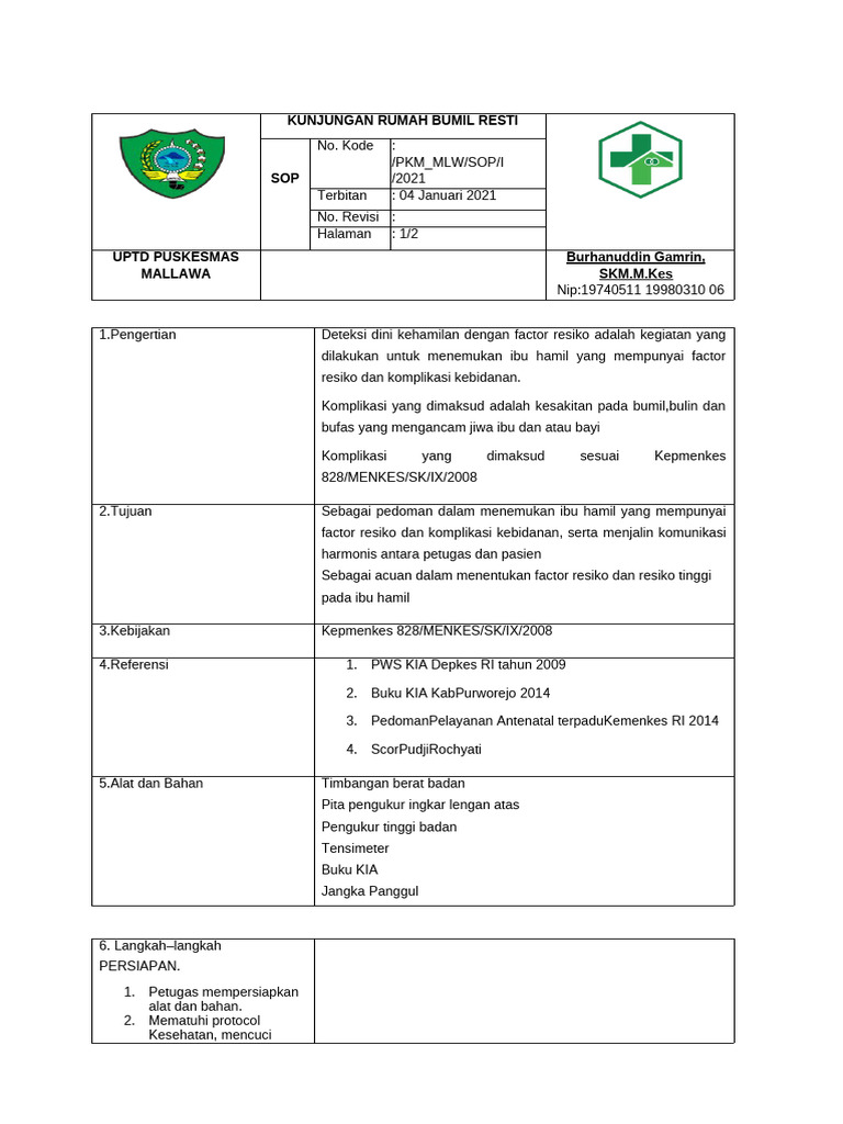 2. SOP_Bumil_Risti | PDF