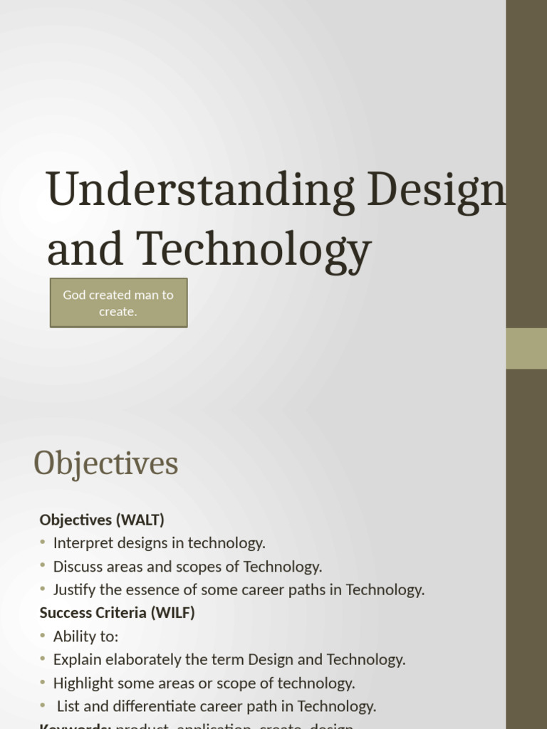 Week 1 Year 7 Understanding Design and Technology2020 1 | PDF | Engineering | Knowledge