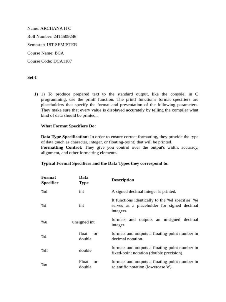 Assignment DCA1107 - C Programming | PDF | Recursion | Function (Mathematics)
