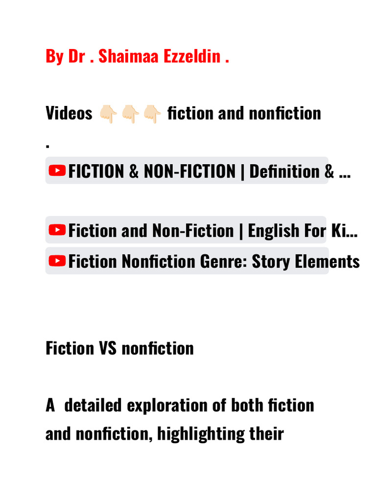 Fiction vs Nonfiction | PDF | Non Fiction | Narrative