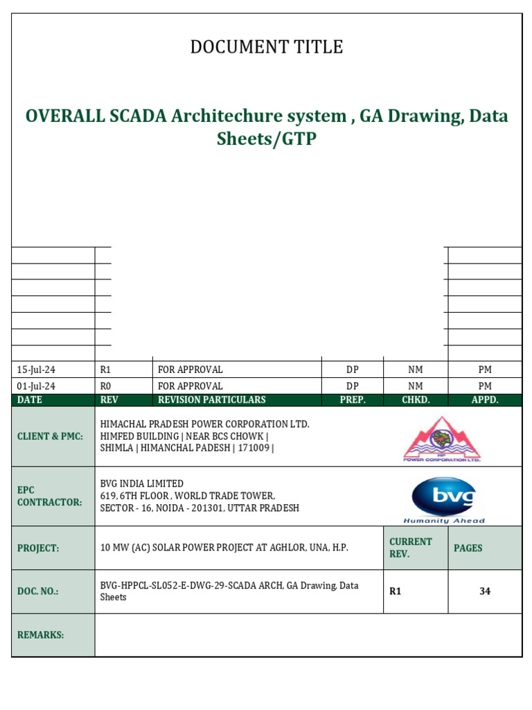 OVERALL SCADA Architechure system , GA Drawing, Data_R1 | PDF ...