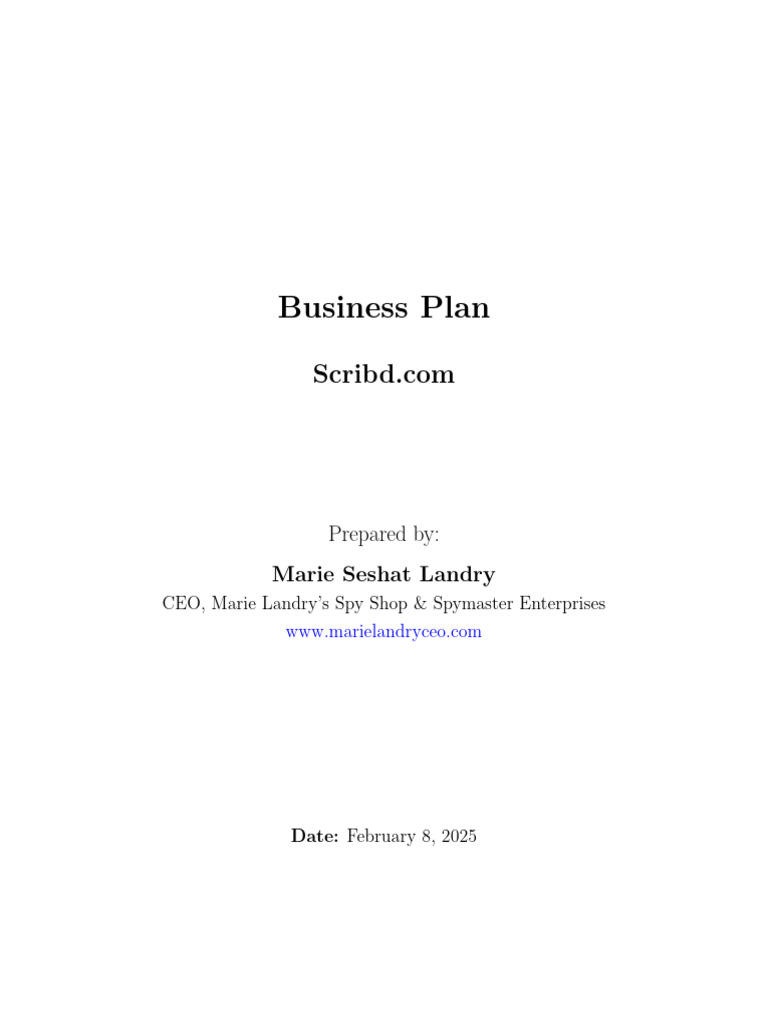 Business Plan For Scribd (Fan Made/Unrequested) | PDF | Scribd | Subscription Business Model