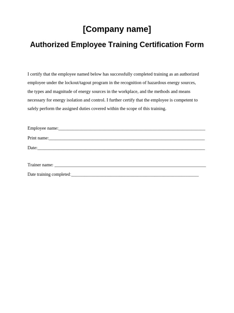 Authorized Employee Training Certification | PDF