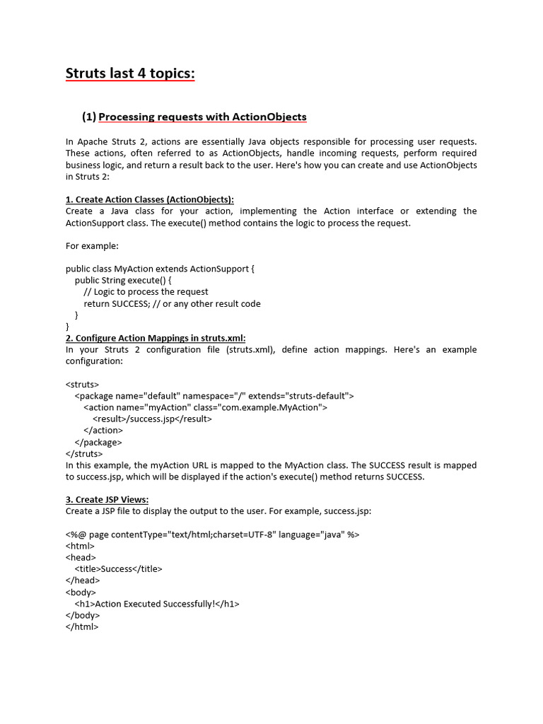 J2ee - ch5 - Struts - Last 4 Topics | PDF | Java (Programming Language) | Software