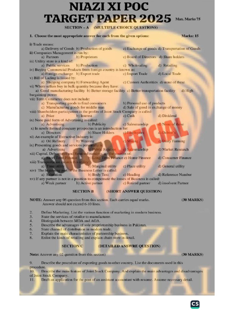 Niazi Xi Poc Target Paper 2025 | PDF