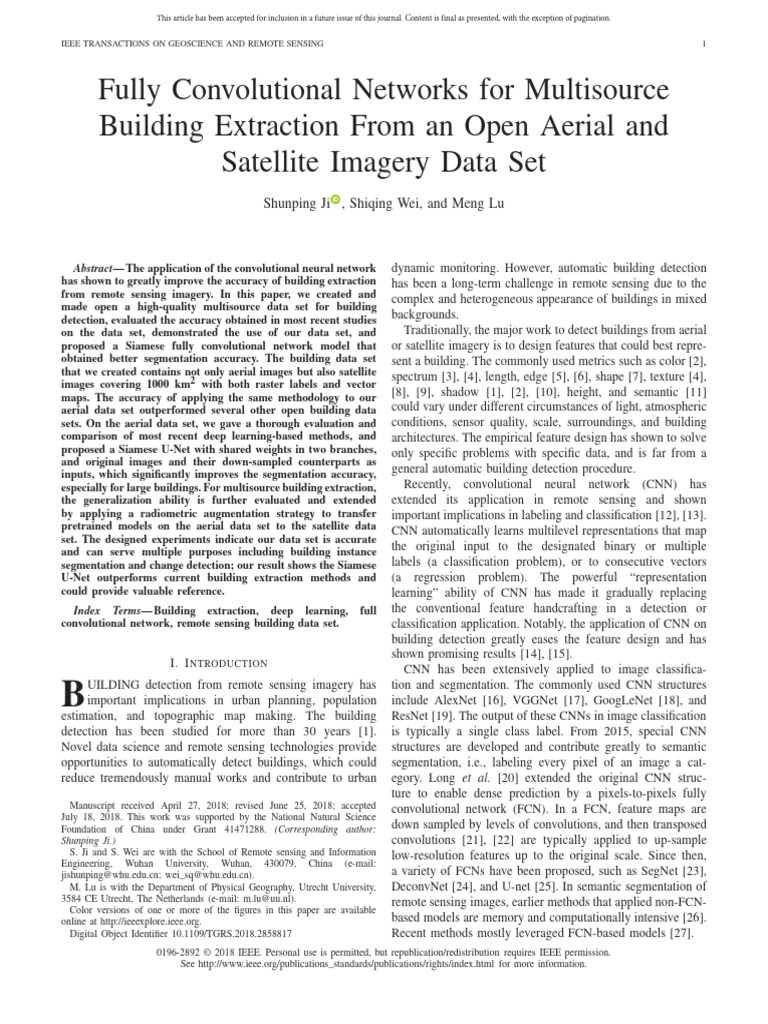 Fully Convolutional Networks For Multisource Building Extraction 2018 | PDF | Image Segmentation ...