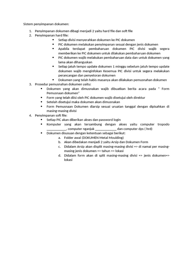 Sistem Penyimpanan Dokumen | PDF