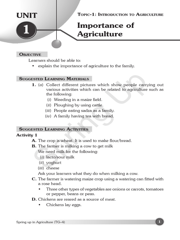 Agriculture Teachers Guides Grade 4 | PDF | Agriculture | Cuisine