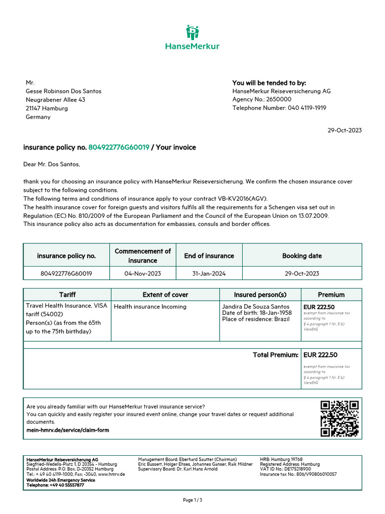 Invoice - Insurance Policy - 804922776G60019 | PDF | Insurance